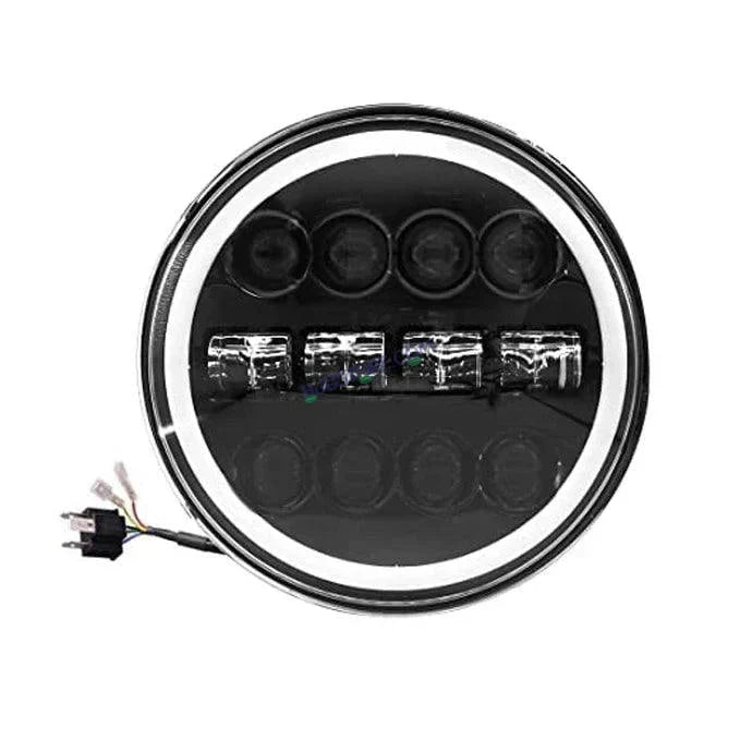 HJG 7 Inch 12 LED Full Ring Headlight Fitting Headlight Compatible wit