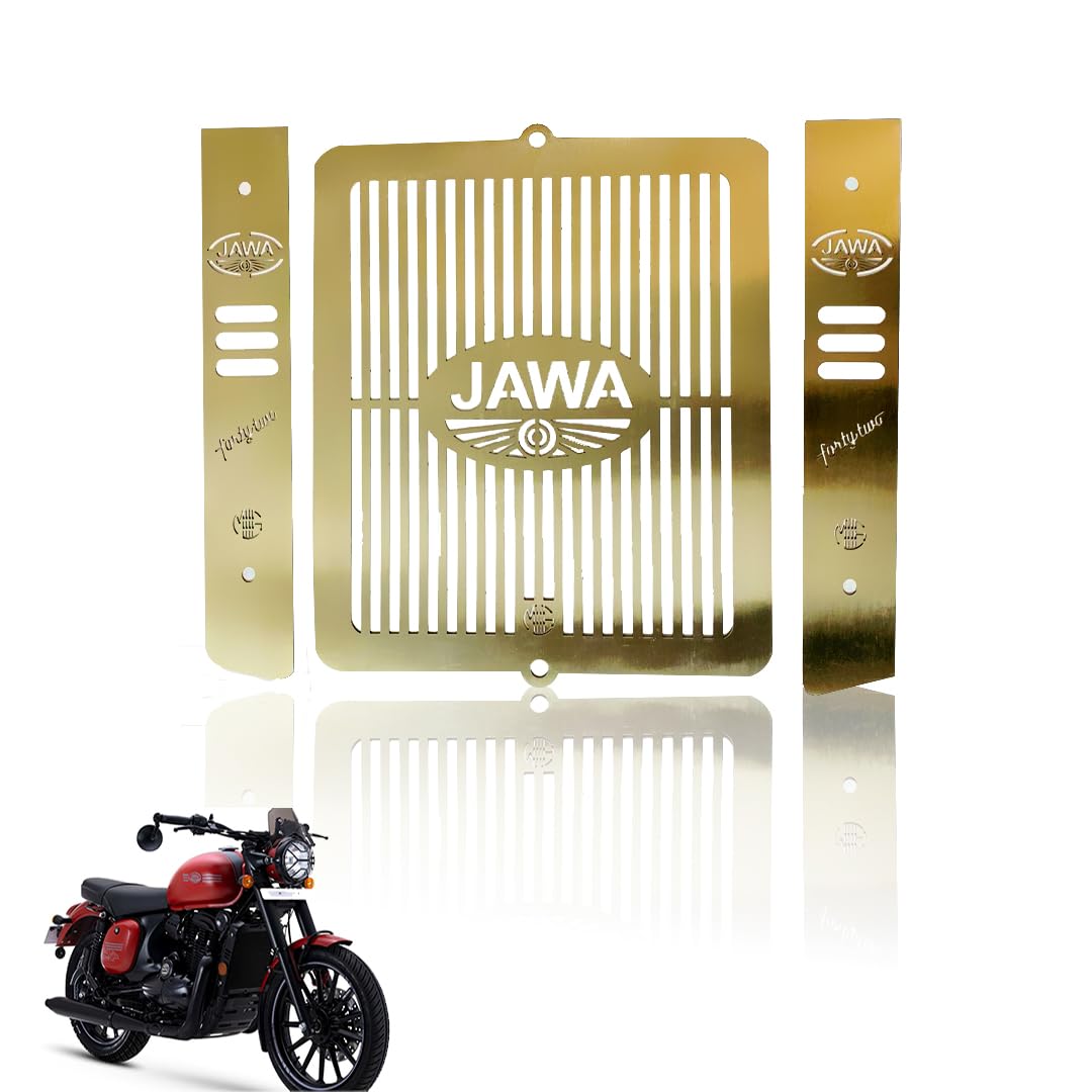 MOTO GENIUS Radiator Guard for JAWA 42 | Durable Stainless Steel Prote